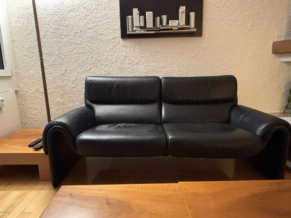 Schwarzes Ledersofa mit Relaxfunktion von De Sede (Gebraucht) in Horw für CHF 1000 – nur ...