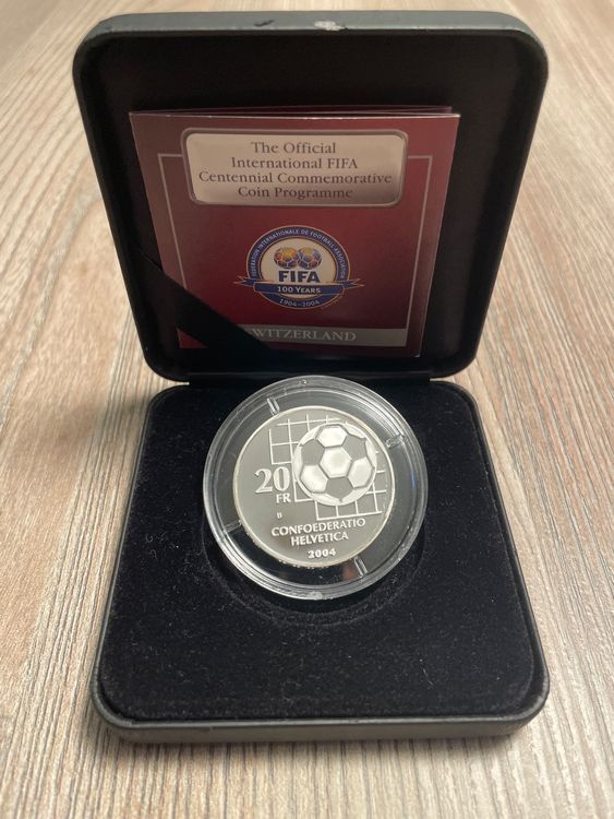 20 Franken Gedenkmünze 2004 100 Jahre FIFA (Neu (gemäss Beschreibung)) in Tägerwilen für CHF 280 ...