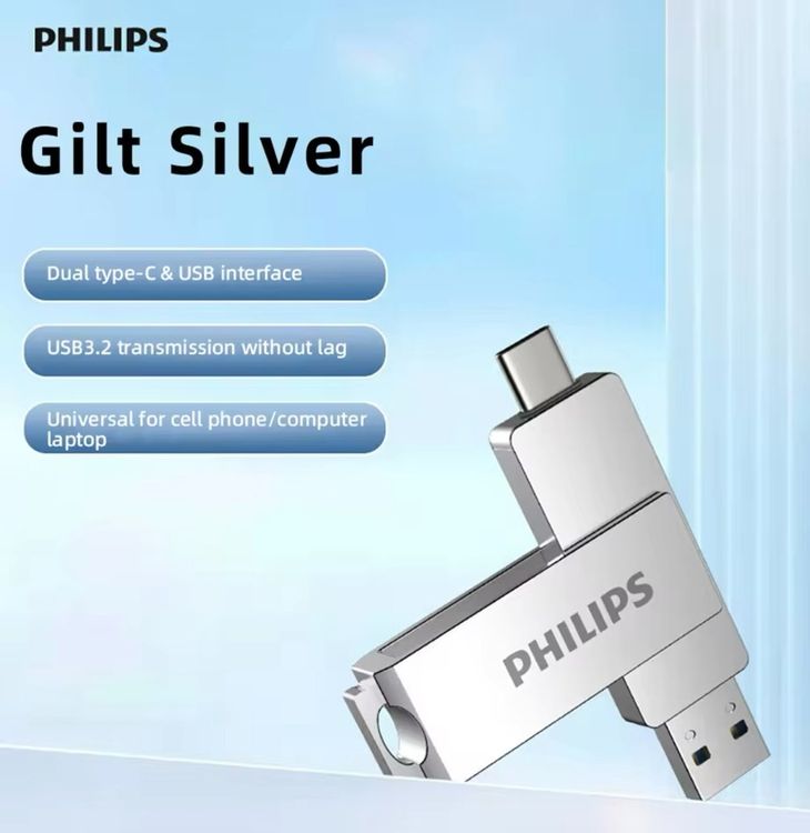 Clé PHILIPS USB 2 en 1 USB 3.2 + Type-C OTG 128 Gb (Neu und originalverpackt) in Eysins für CHF ...
