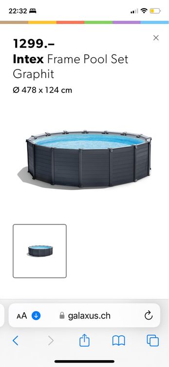 Intex Graphit Pool (Neu (gemäss Beschreibung)) in Jona für CHF 600 ...