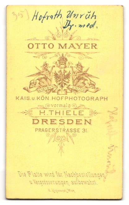 Fotografie Otto Mayer, Dresden, Dr. med. (Gebraucht) in Berlin für CHF ...