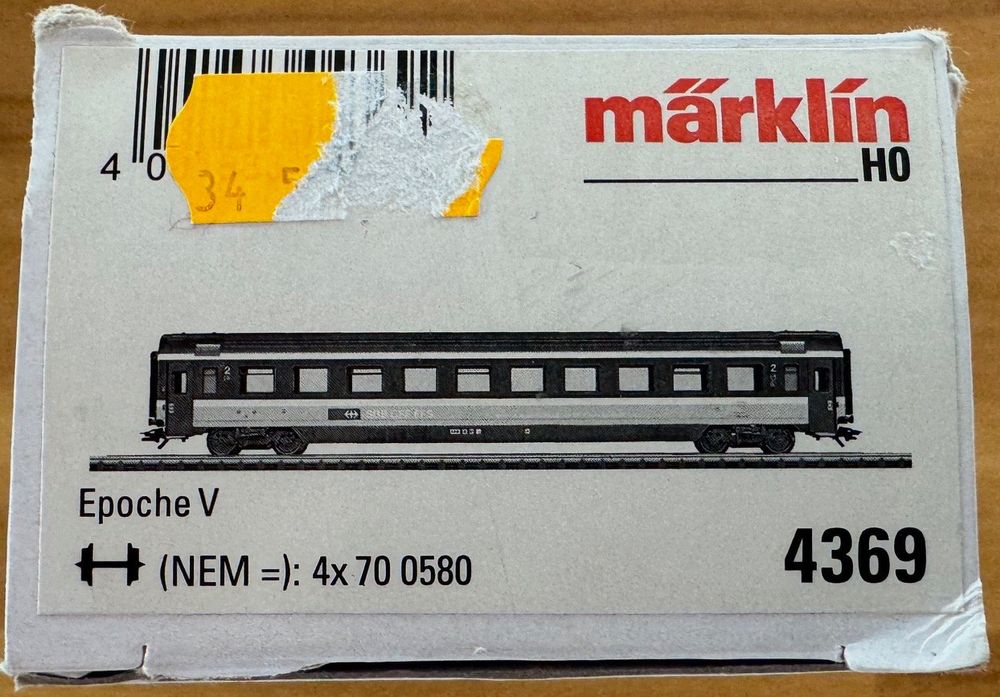 Märklin 4369 / H0 | SBB-CFF Personenwagen | EuroCity - 2.Kl. (Gebraucht) in Neerach für CHF 55 ...