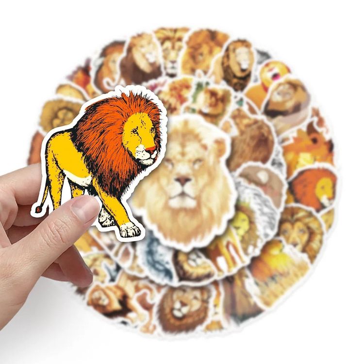 50 tlg Stickerset Löwe Lion König der Tiere Safari Zoo (Neu und ...