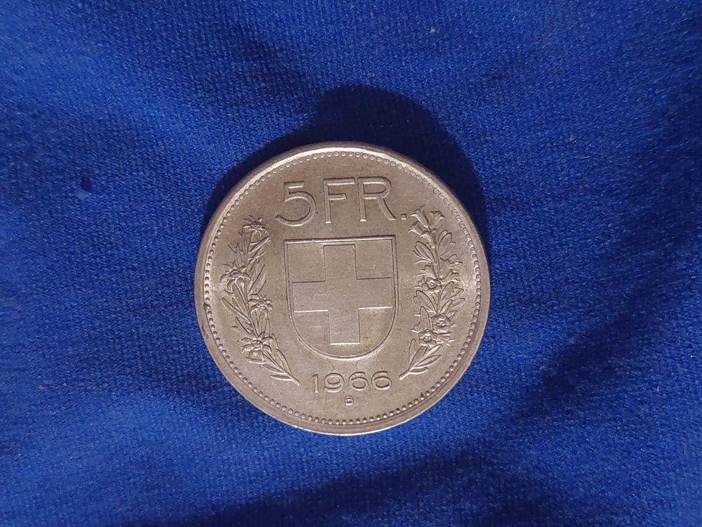 5 Franken 1966 Silbermünze 15 Gramm 0.835er Silber (Gebraucht) in Elsau für CHF 9 – mit ...