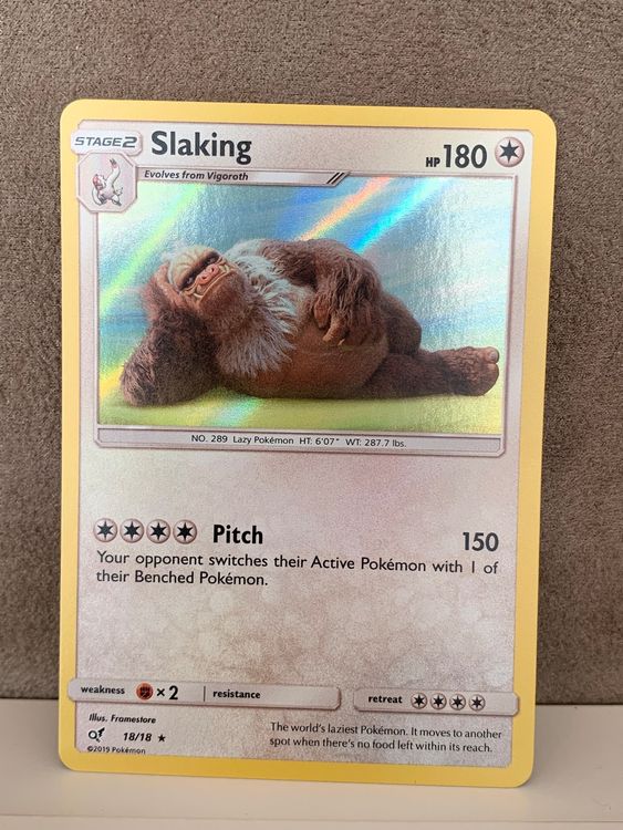 Slaking Holo Rare ENG Detective Pikachu Pokemon 18/18 (Gebraucht) in ...