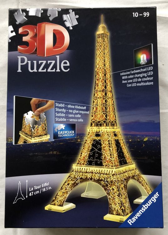 3D Puzzle - Eiffelturm mit LED Beleuchtung - Ravensburger (Neu (gemäss Beschreibung)) in ...
