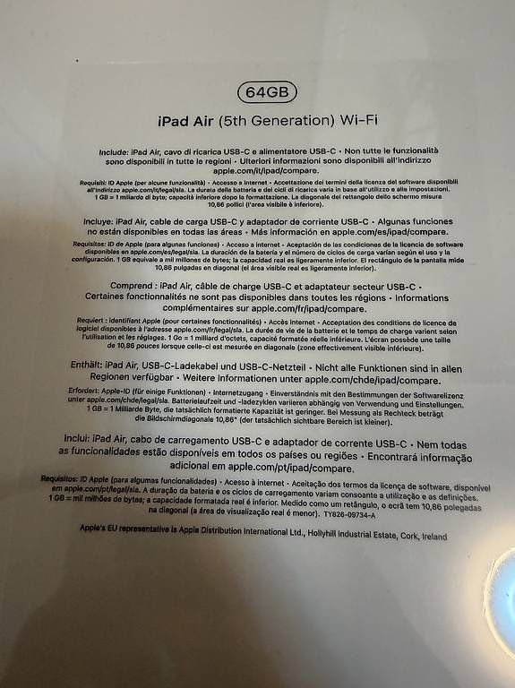 iPad Air 5. Generation 64 GB Wi-Fi Neu & originalverpackt (Neu und ...