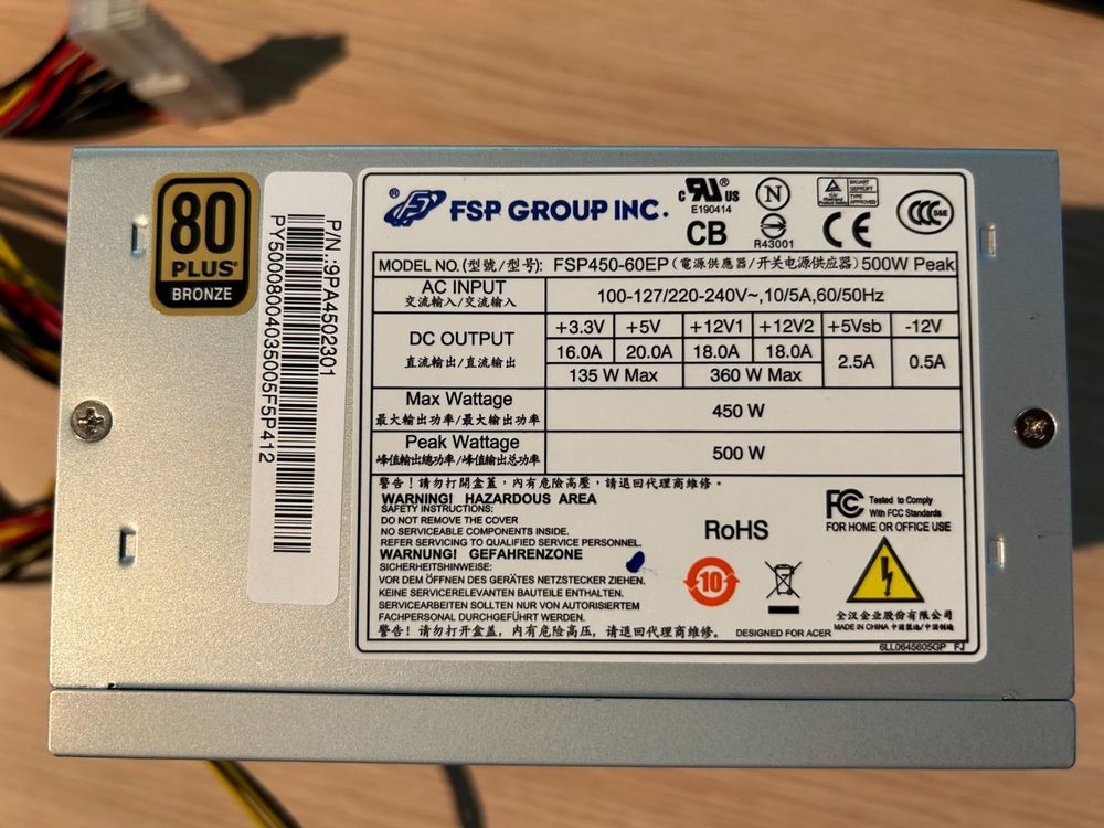 PC-Netzteil FSP Group Inc (Gebraucht) in Hinwil für CHF 25 – mit ...