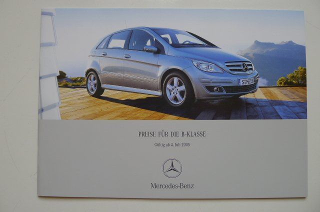 Mercedes-Benz Preisliste B-Klasse, 2005 (Neu und originalverpackt) in ...