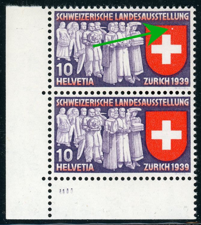 Abart: 219 / 219.2.01 farbloser Punkt Wappen, Landi ZH 1939 | Kaufen auf Ricardo