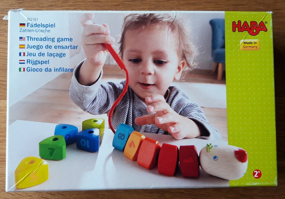 HABA Fädelspiel Zahlen-Drache Holzspielzeug - ab 2 Jahre (Gebraucht) in ...