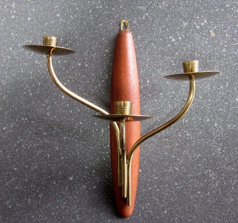 Mid Century Kerzenhalter Messing/Teakholz 60er Jahre (Gebraucht) in Bischofszell für CHF 41 ...