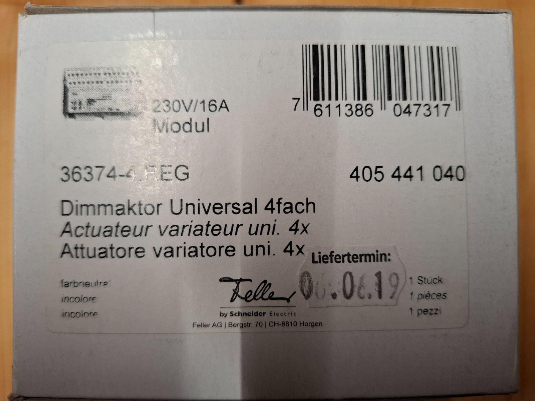 Feller Dimmaktor Universal 4 fach (Neu und originalverpackt) in Steg im ...