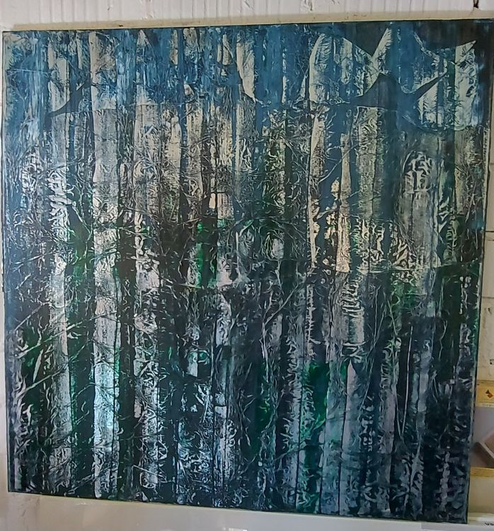 Gemälde "Groser Wald" von mir selbstgemalt 80×80 | Kaufen auf Ricardo