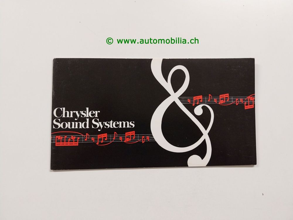 Chrysler Sound System 1980 Betriebsanleitung englisch (Gebraucht) in ...