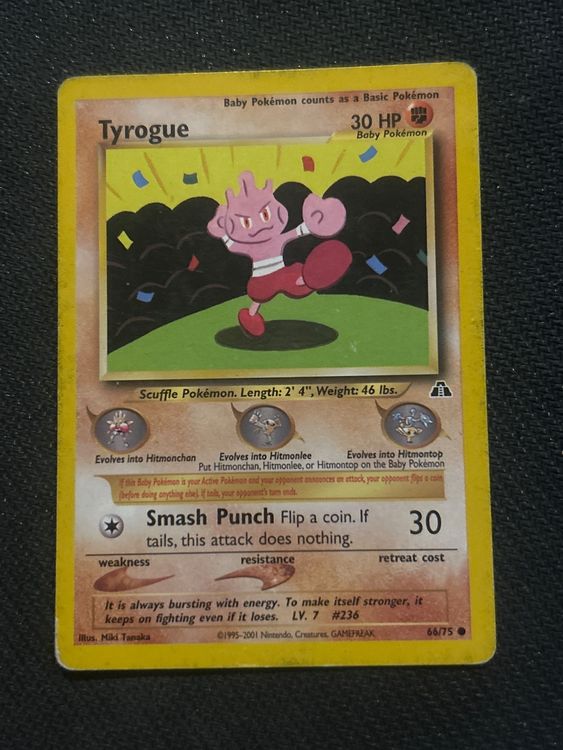 Pokemon card old 2001 Neo Discovery,Tyrogue 66/75 | Kaufen auf Ricardo