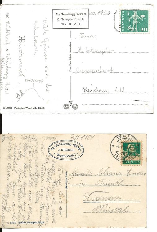 Wald ZH Gasthof Alp Scheidegg 2 AK 1928 (Neu (gemäss Beschreibung)) in Ennetmoos für CHF 9 – mit ...