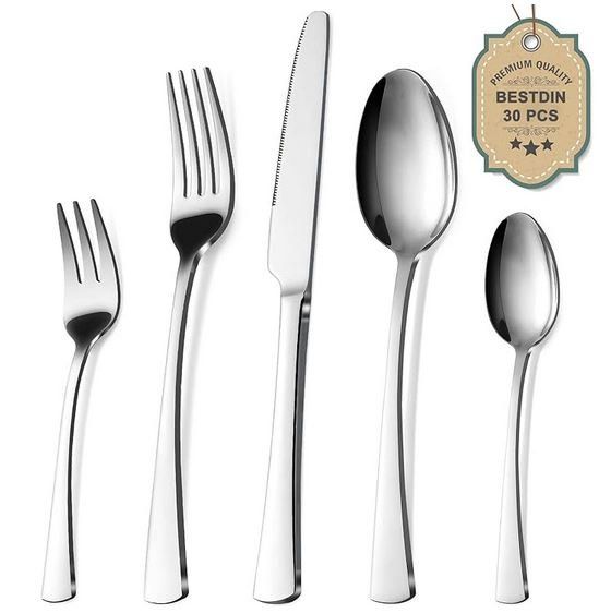 Bestdin Besteck Set 6 Personen, 30 teilig Edelstahl Besteck (Neu und originalverpackt) in ...