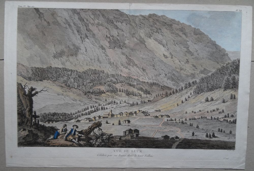 Wallis Leukerbad Kupferstich von Barbier koloriert um 1780 (Gebraucht) in Safnern für CHF 50 ...