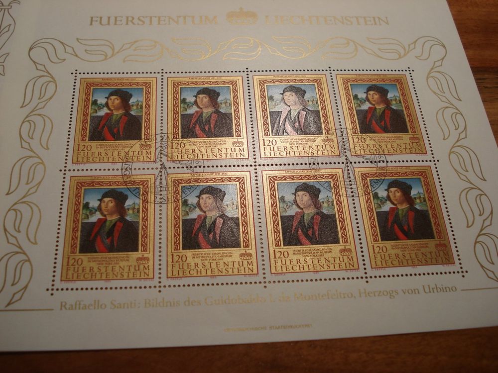 Liechtenstein Bogensatz Gemälde, 1985, ET-o (Gebraucht) in Niederwil AG für CHF 1 – mit ...