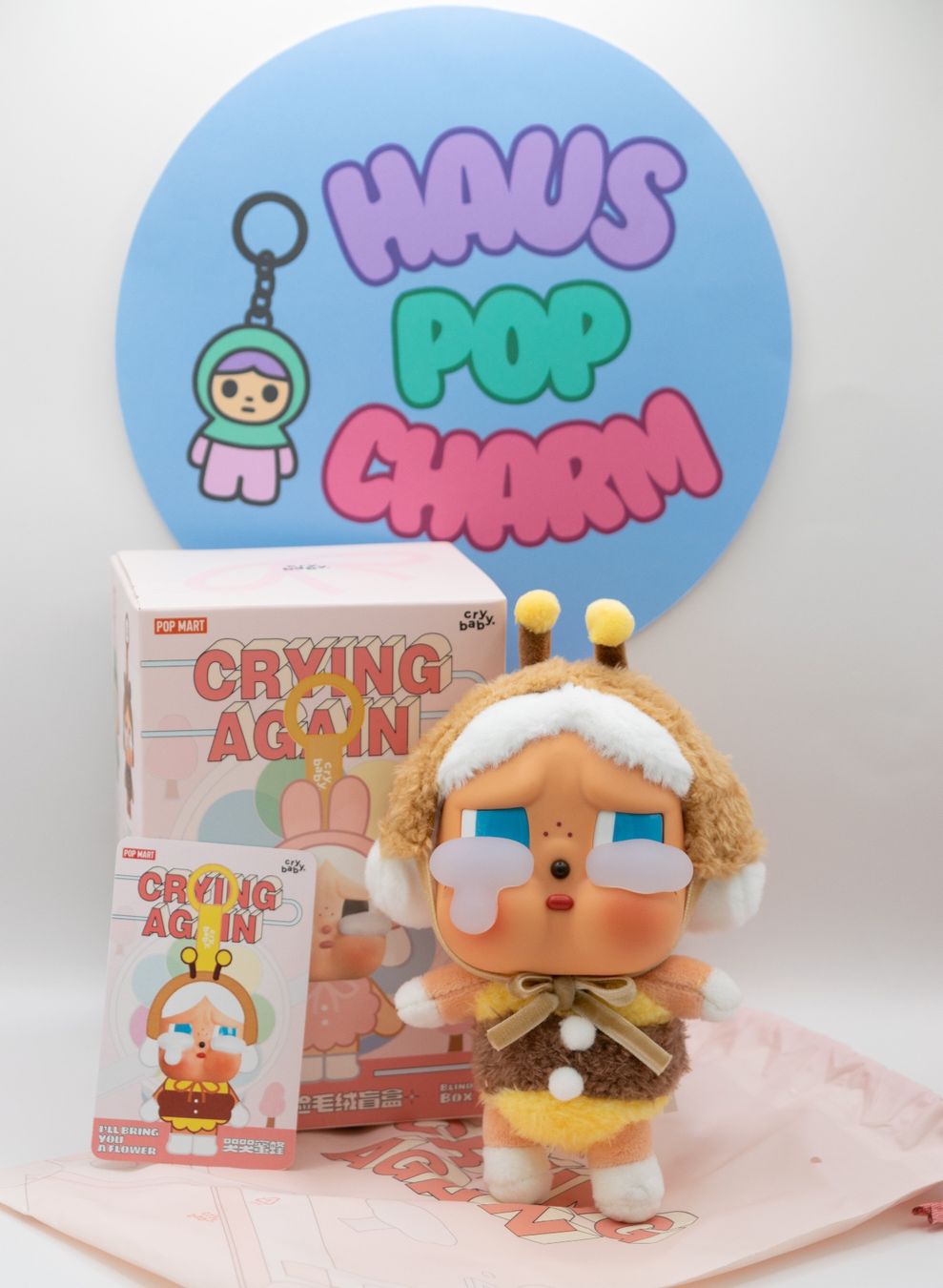 POP MART CRYBABY Crying Again Plush I'LL BRING YOU A FLOWER (Neu und ...