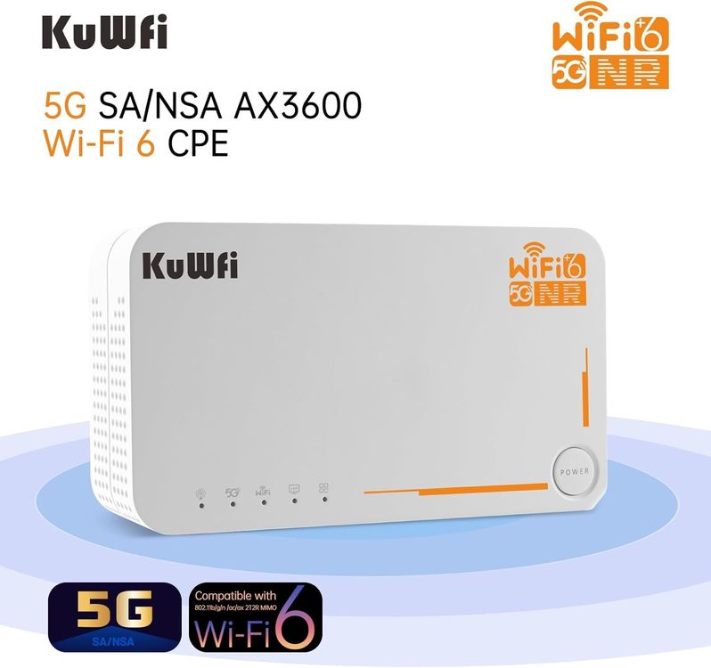 KuWFi 5G mobiler WLAN Router, NSA/SA 2.5Gbps 5G eSIM Modem (Neu und ...