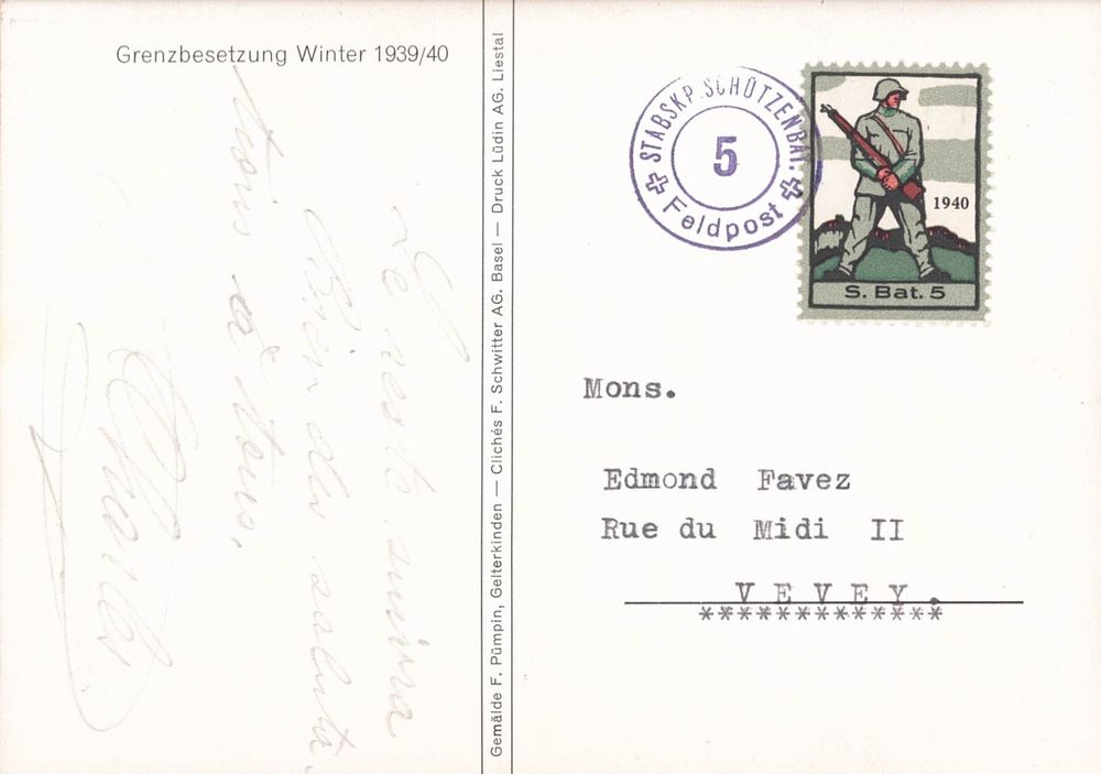 Feldpost mit ...... Infanterie Einheitskarte & Mitr-Patten (Gebraucht) in Bazenheid für CHF 5 ...