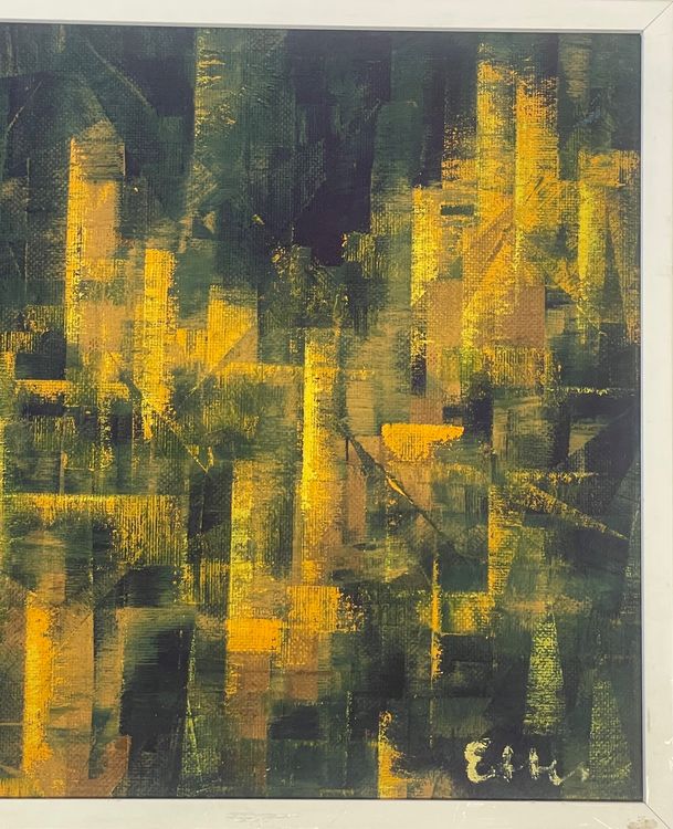 Konkrete Gemälde unleserlich Signiert | Kaufen auf Ricardo