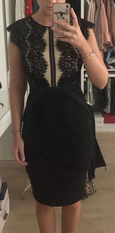 Elegantes Phase Eight Schwarzes Spitzen-Kleid in Grösse S (Neu (gemäss ...