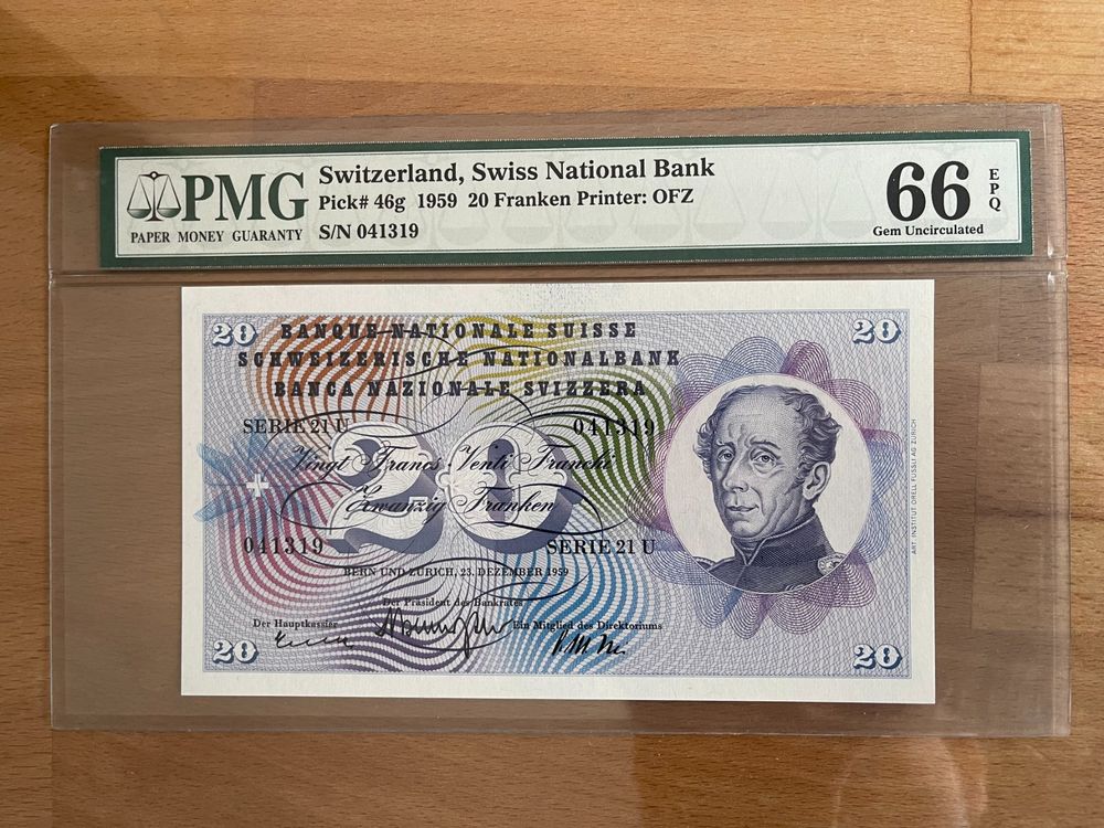 20 Franken 1959. Pick 46g. PMG 66. Banknoten | Kaufen auf Ricardo