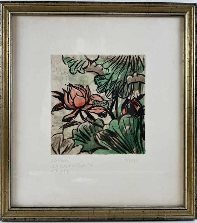 Blumen Motiv Radierung Aquarell Unleserlich Signiert (Gebraucht) in Neuhausen am Rheinfall für ...