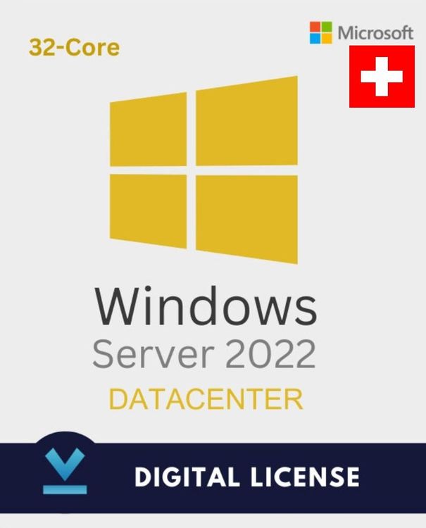 Microsoft Windows Server 2022 Datacenter Lizenz Key 32 Core (Nuovo (secondo la descrizione)) a ...