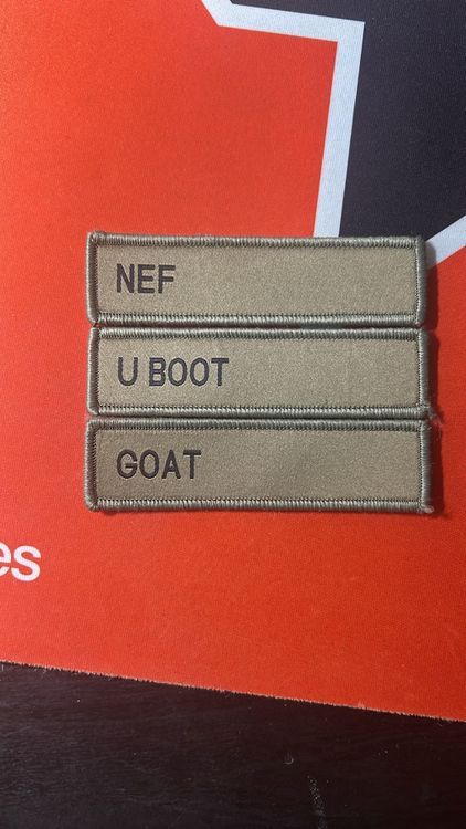 Patches brodées militaire "NEF", "U BOOT" et "GOAT" (Neu (gemäss Beschreibung)) in Athenaz ...