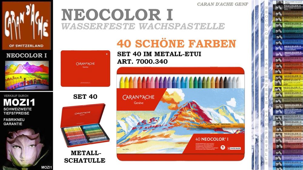 Neocolor I, SET 40, 7000.340 Metall-Etui (Neu und originalverpackt) in ...