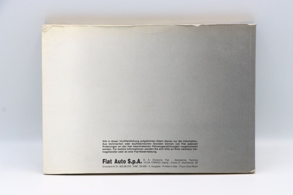 Fiat Uno 1990 Betriebsanleitung (Gebraucht) in Bühl b.Aarberg für CHF ...