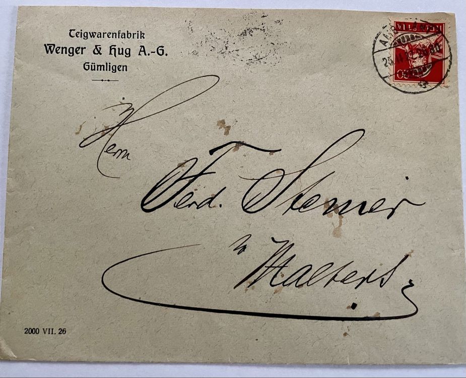 Brief mit Marke, Tell 20 Rp. 25.II.22 siehe Abbildungen (Gebraucht) in Rorschach für CHF 1 – mit ...