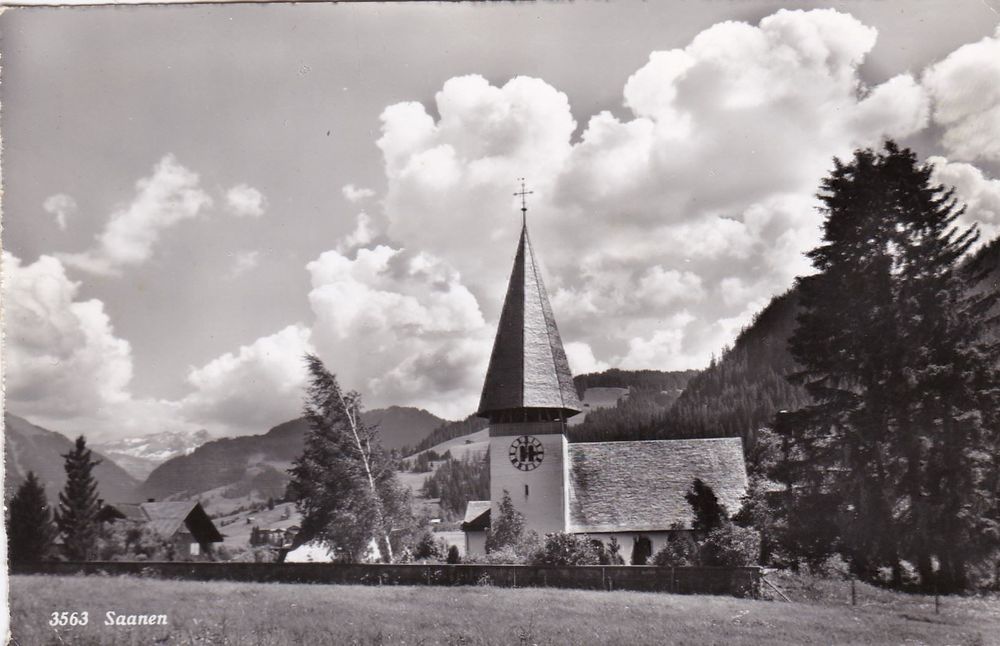 Saanen BE s/w Kirche gel. 1954 | Kaufen auf Ricardo