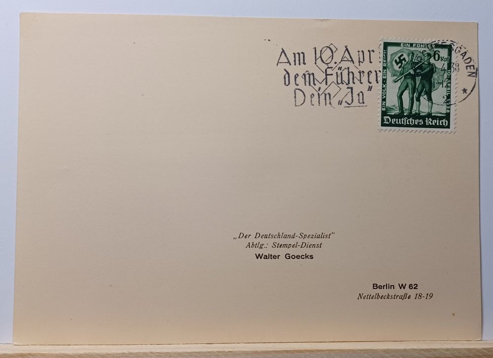 Postkarte Deutsches Reich 1938, ungelaufen | Kaufen auf Ricardo
