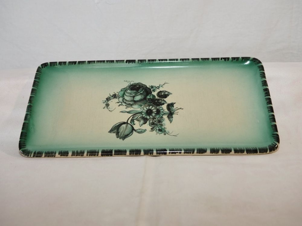 Keramik Cakeplatte / Kuchenplatte - Handmalerei in Grün | Kaufen auf Ricardo