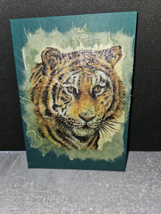 Tiger-Karte, handgefertigt, Unikat 10 x 15 cm (Neu (gemäss Beschreibung)) in Ebnat-Kappel für ...