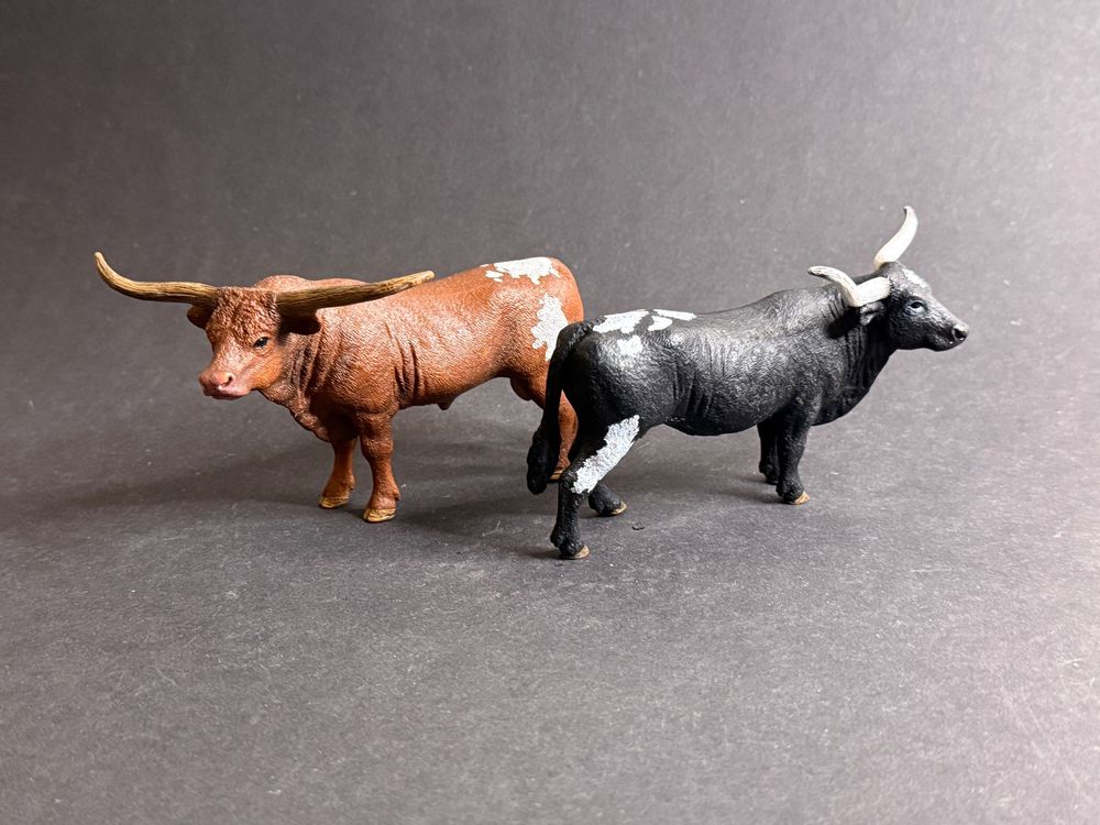 Schleich 13865 Texas Longhorn Kuh und Stier (Neu (gemäss Beschreibung ...