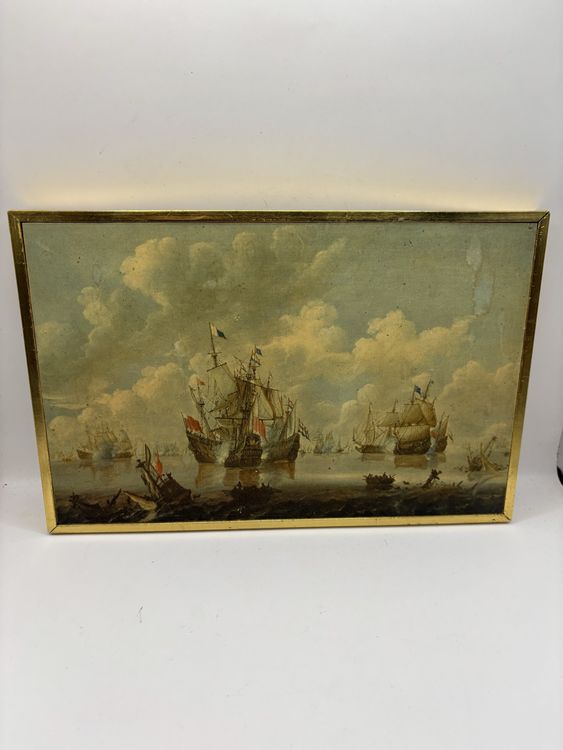 Tableau ancien bataille navale, signé W. Van de Velde (Gebraucht) in ...