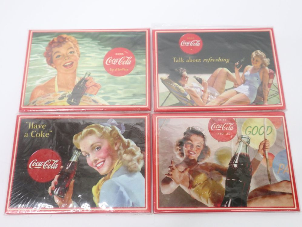 4 stk. grosse Coca Cola Pin-Up Metall Magnet | Kaufen auf Ricardo