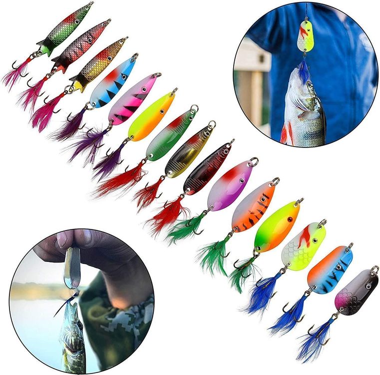30x Forellenköder Kunstköder Set Angelköder Blinker Spinner (Neu und originalverpackt) in ...