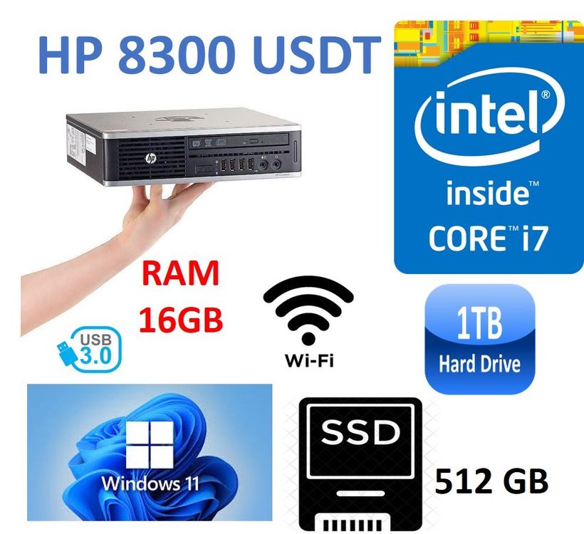 PC HP Mini 8300 USDT WLAN 16GB RAM i7 512GB SSD 1TB HD Win11 (Gebraucht ...