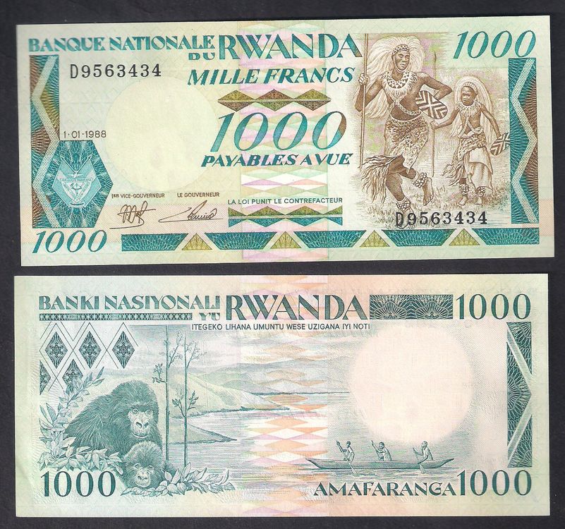 Rwanda 1000 Francs 1988 Bankfrisch | Kaufen auf Ricardo