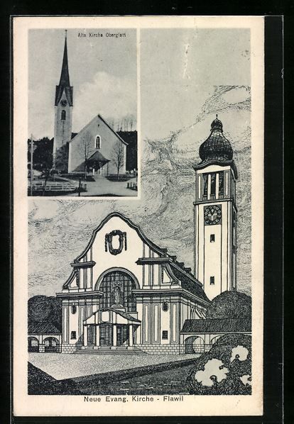 Flawil, Neue evang. Kirche, Alte Kirche | Kaufen auf Ricardo