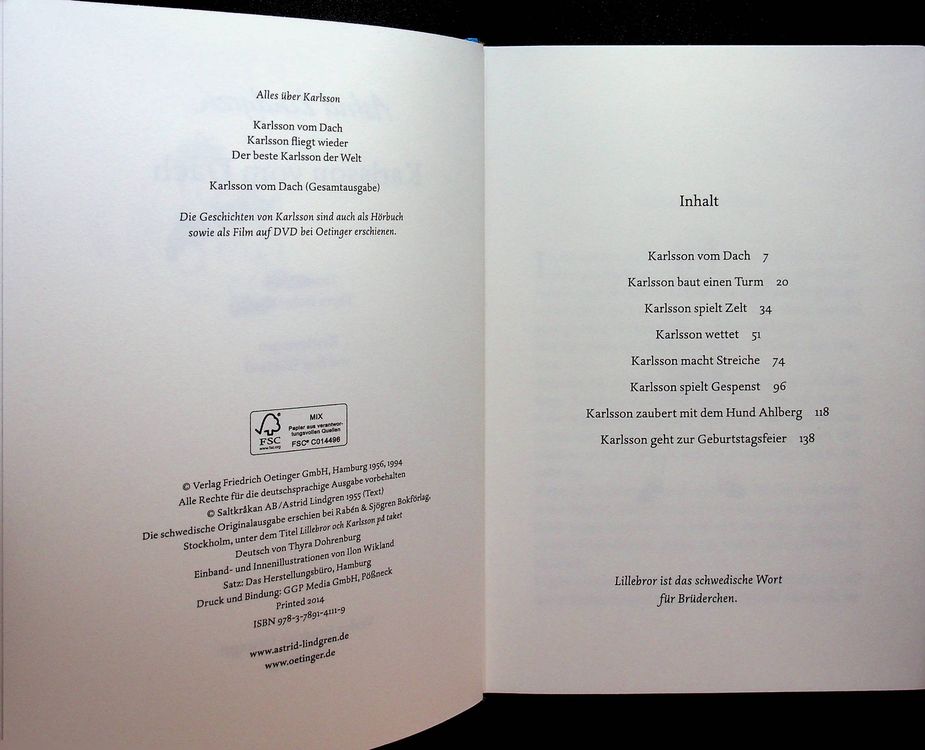 Astrid Lindgren Karlsson vom Dach GB Oetinger 2014 | Kaufen auf Ricardo