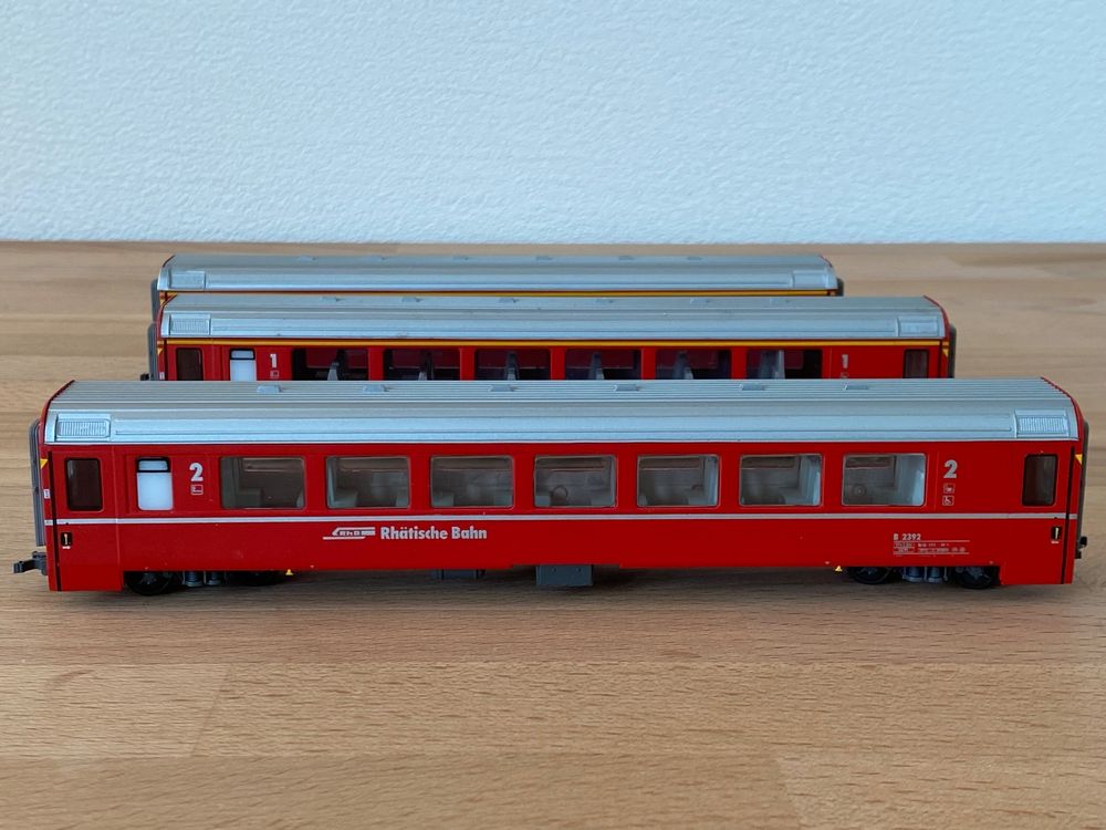 RhB D+R Set aus 5 neuen EW IV Wagen mit roter Farbgebung neu (Neu ...