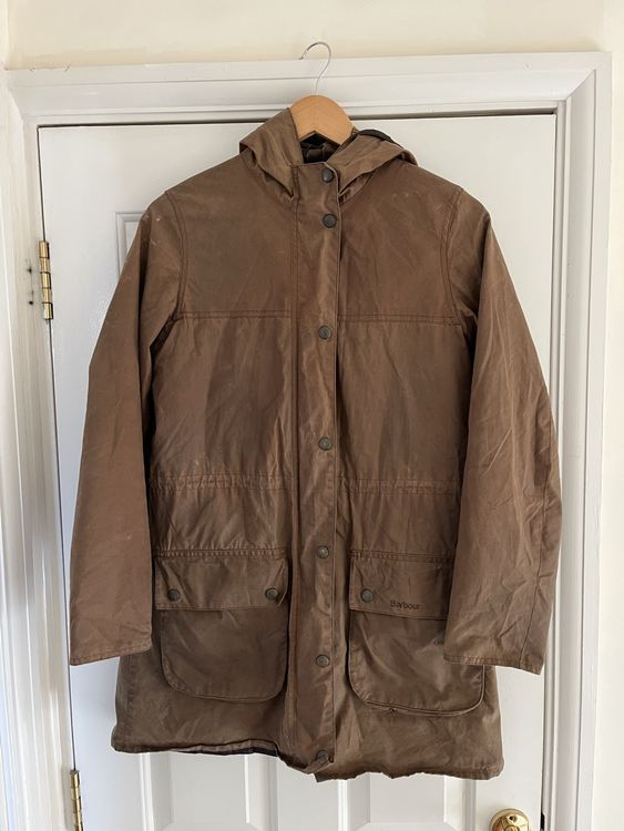 Barbour Durham Wax Jacket - Size uk10 - Hooded Winter Coat (Gebraucht ...